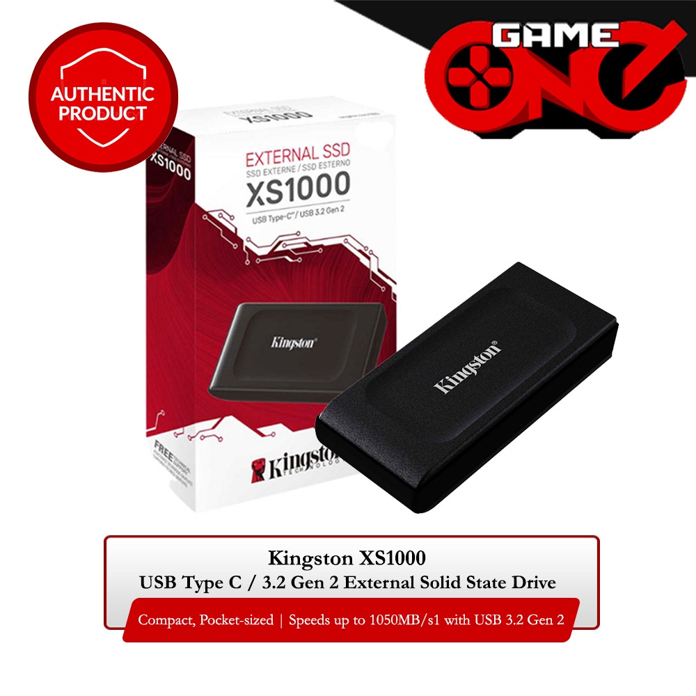 Kingston 1TB XS1000 USB 3.2 Gen 2 External Solid State Drive (SSD ... Kingston 1TB XS1000 USB 3.2 Gen 2 External Solid State Drive (SSD ...