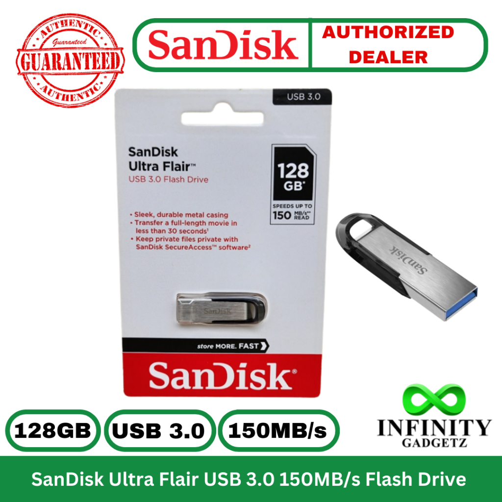 SanDisk Ultra Flair 128GB USB 3.0 150MB/s Flash Drive | Shopee Philippines