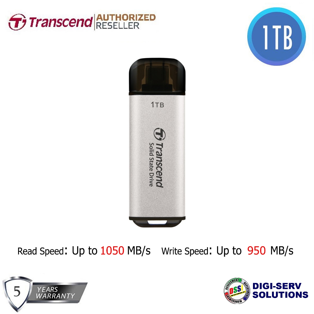 Transcend Esd300S 1Tb Type-C Portable Ssd (Silver) (TS1TESD300S), USB ...