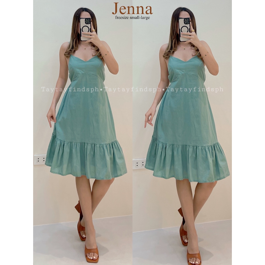 JENNA MERMAID KNEE LINEN DRESS | taytayfindsph | Shopee Philippines