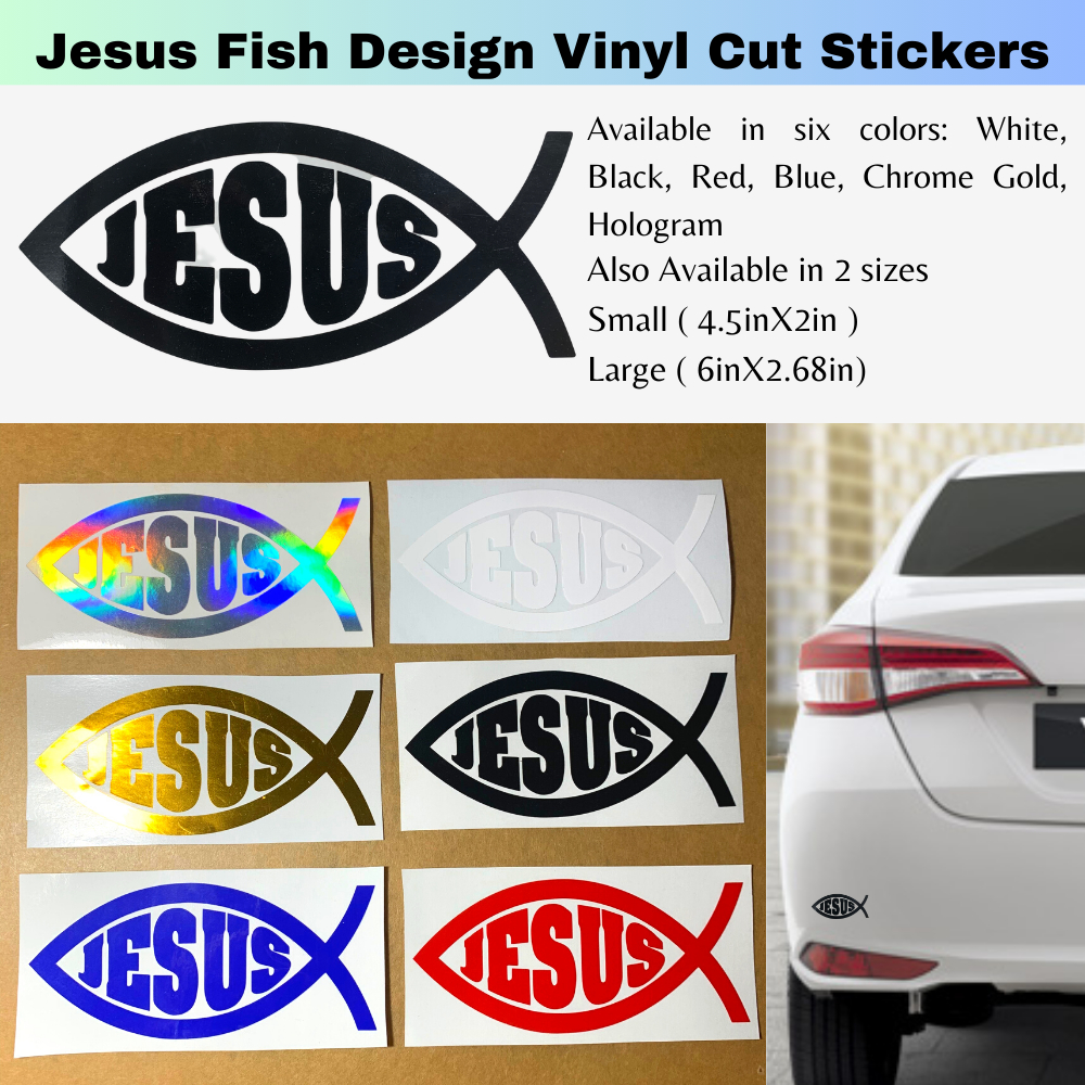 Jesus Fish Design Vinyl Cut Stickers | Shopee Philippines