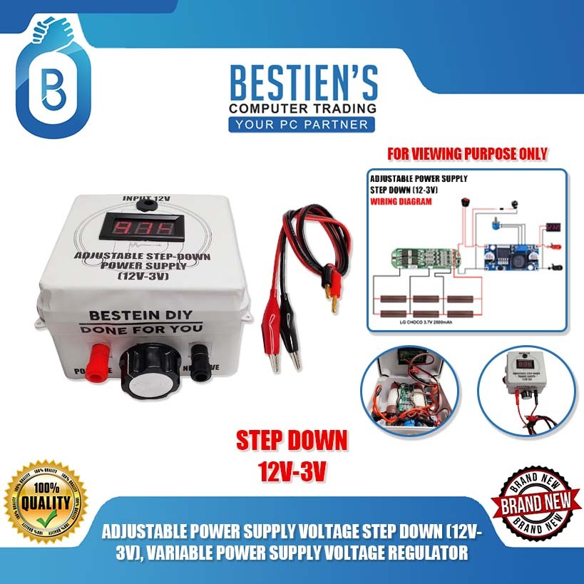 ADJUSTABLE POWER SUPPLY VOLTAGE STEP DOWN (12V-3V), VARIABLE POWER ...