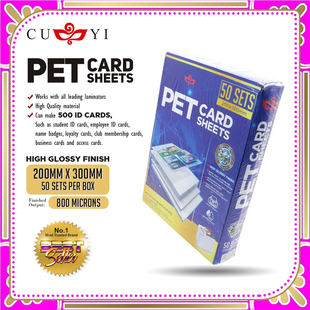 CUYI PVC / PET Sheets A4 size (50 sets per pack) | Shopee Philippines