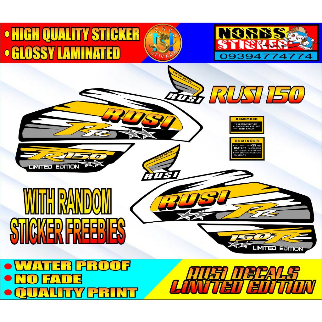RUSI 150 LIMITED EDITION STOCK DECALS | Shopee Philippines