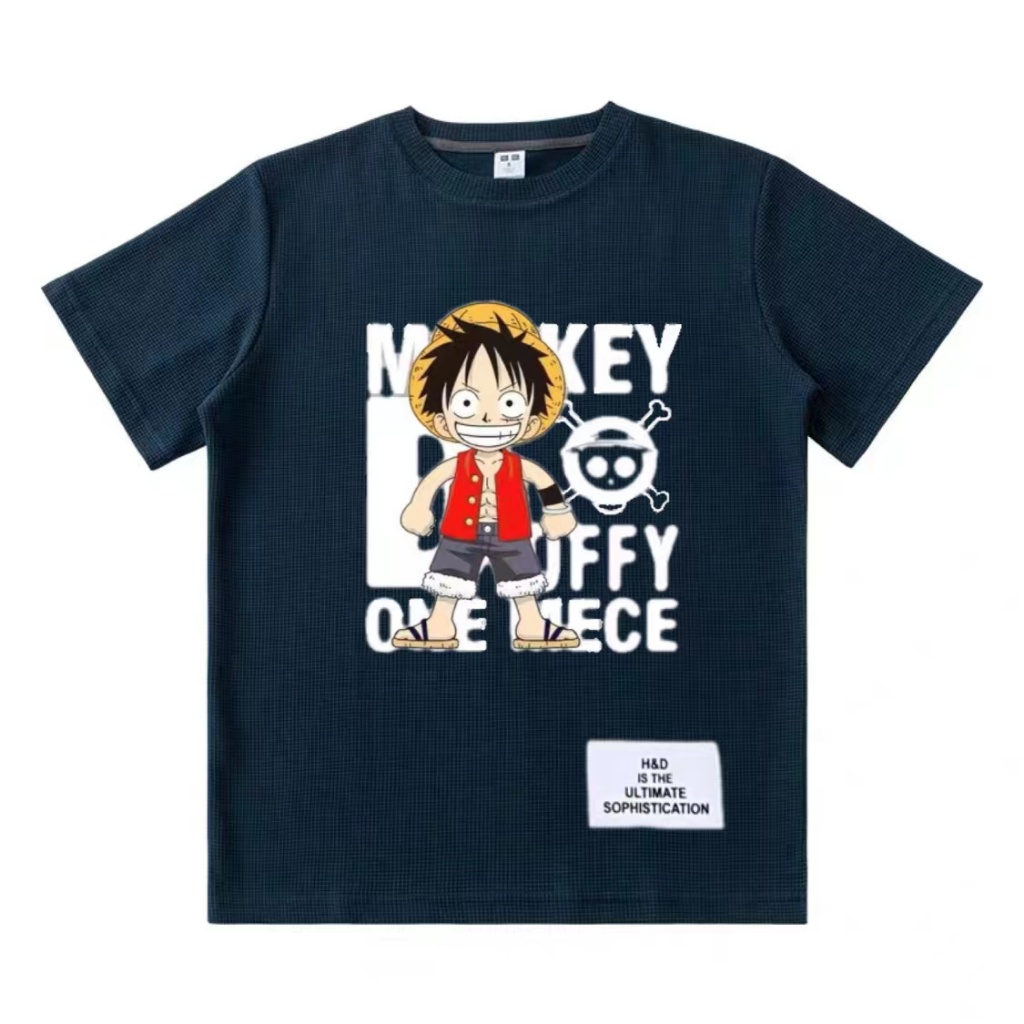 Cod Waffle Casual Trend Short Sleeve T-shirt For Kids One piece ...