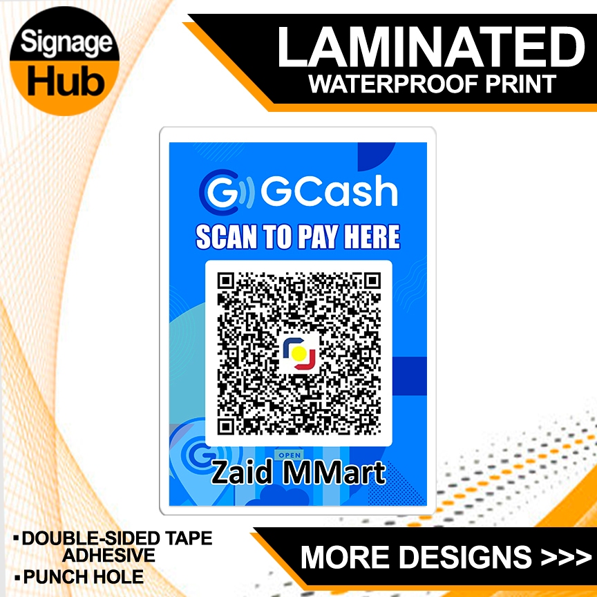 GCASH SCAN TO PAY QR CODE Signages | Waterproof Print | Shopee Philippines
