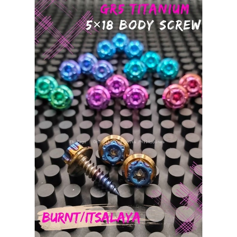 GR5 TITANIUM 5X18 BODY SCREW BURNT IT SALAYA DESIGN 1PC | Shopee ...