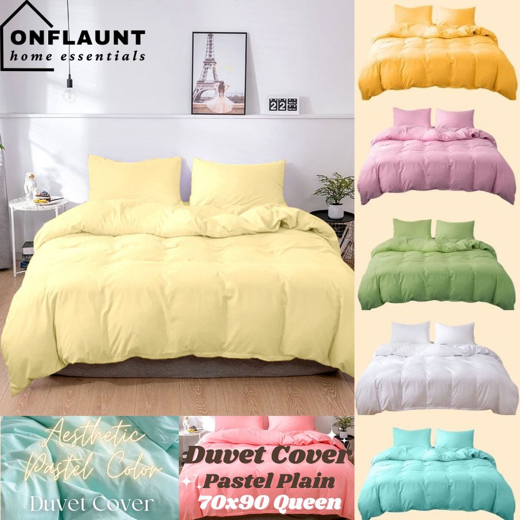 OnFlaunt Duvet Cover With Zipper Queen Size 70"x90" Aesthetic Pastel ...