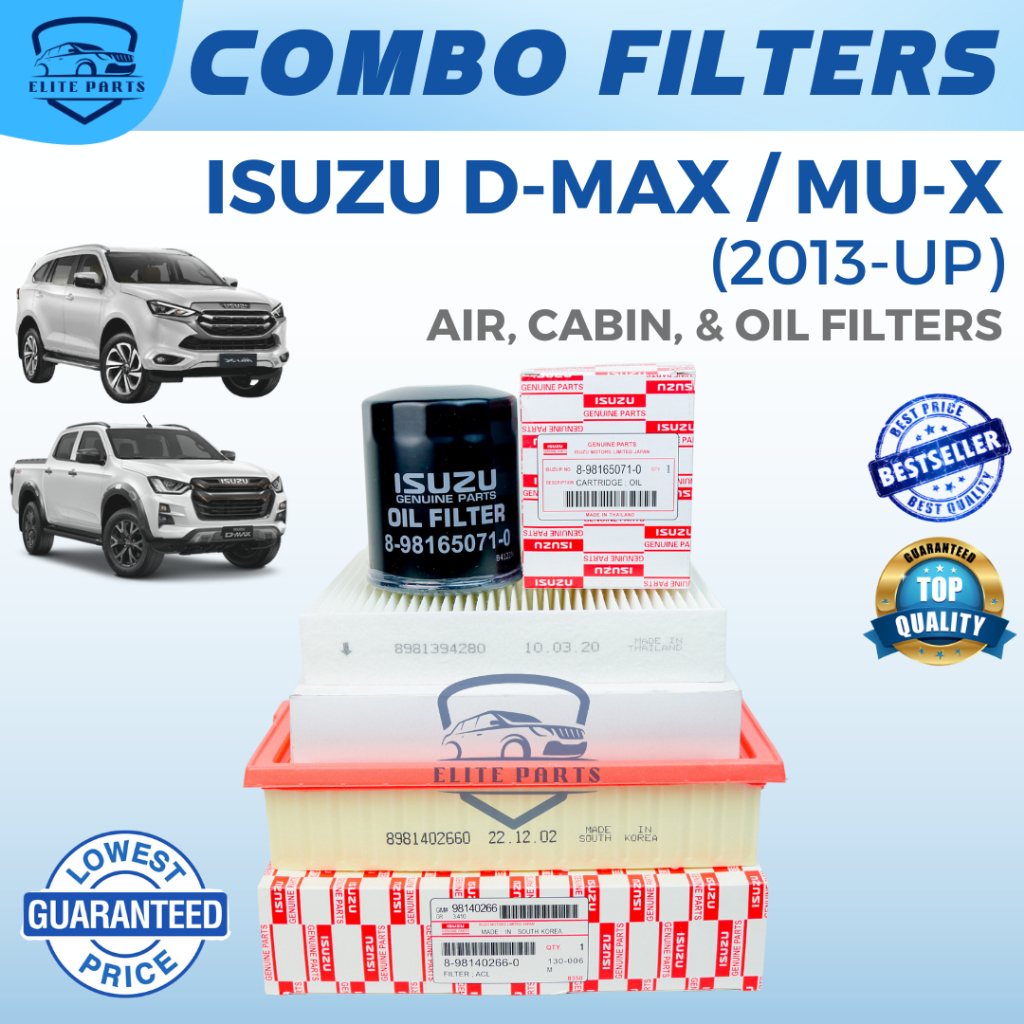 SETS OF FILTER Cabin, Air, & Oil Filters for Isuzu Dmax/Mux (2013-UP ...