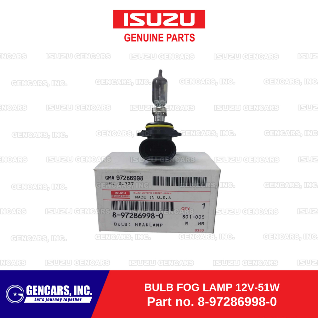 Isuzu Bulb Fog lamp 12V/55W for Alterra /Dmax 2007-2013 (8972869980 ...