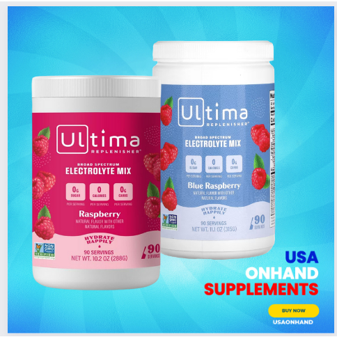 USAOnhand| Ultima Replenisher, Electrolyte Mix, Blue Raspberry, 11.1 oz ...