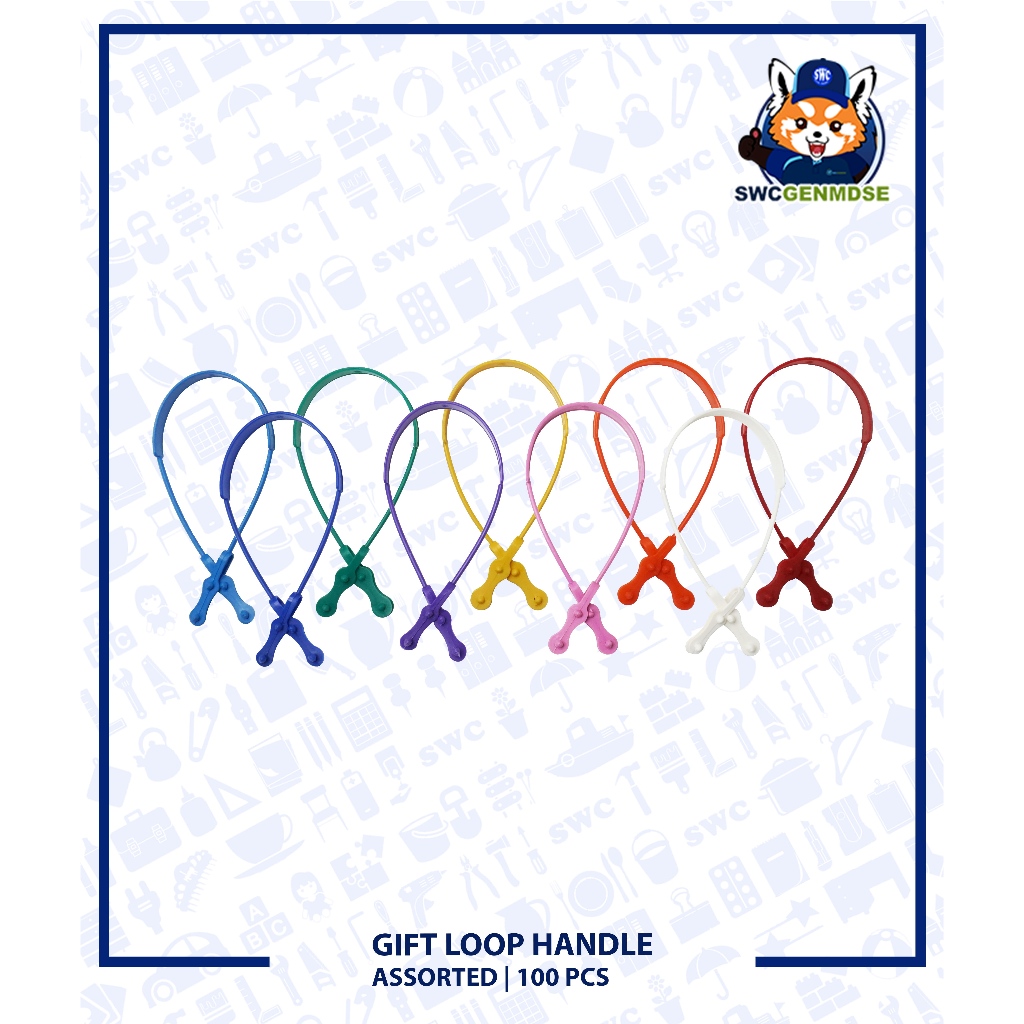 Gift Loop Handle | Handle for Paper Bag Assorted Colours 100 PCS ...