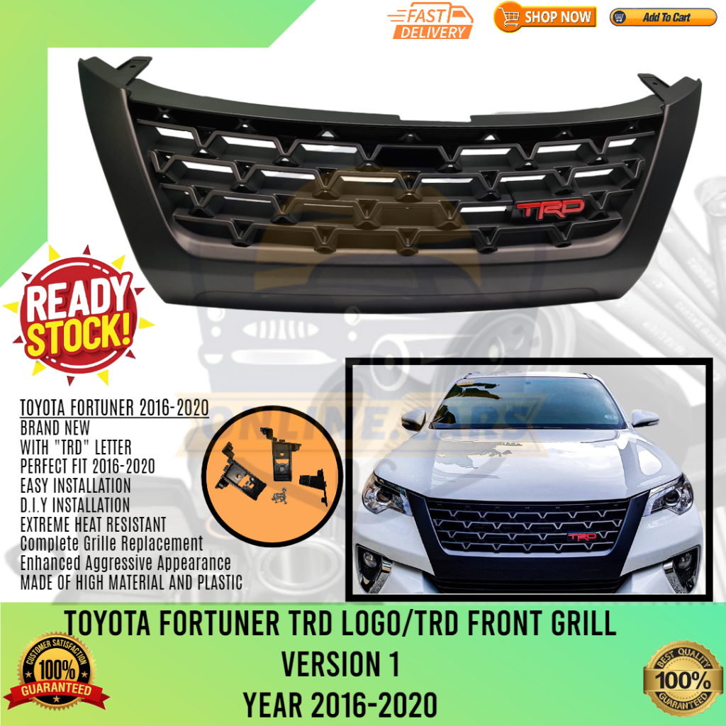 OC TOYOTA FORTUNER 2016-2020 TRD FRONT GRILLE / FRONT GRILL VERSION ...