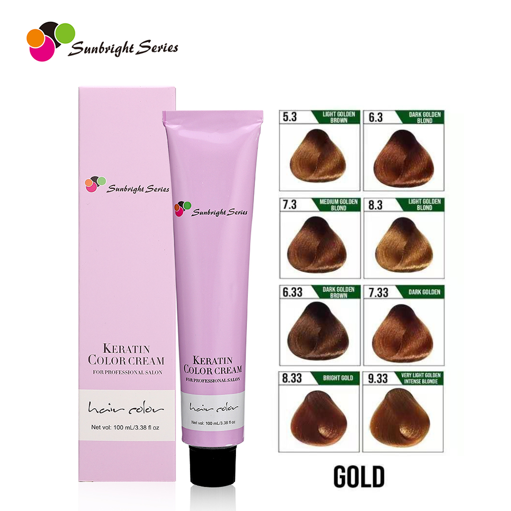 Sunbright Series Keratin Hair Color 100ml Colour (Red, Gold, Copper and ...