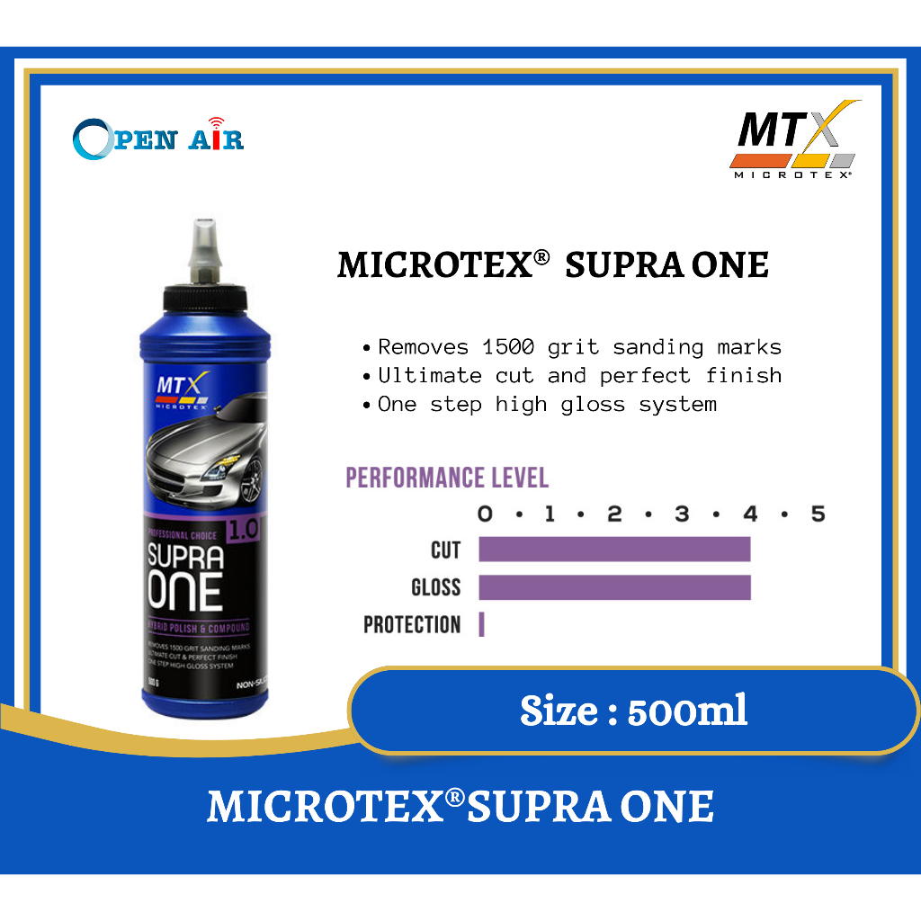 Microtex Car care Supra One 500ml - Step 1: Hybrid Polish & Compound ...
