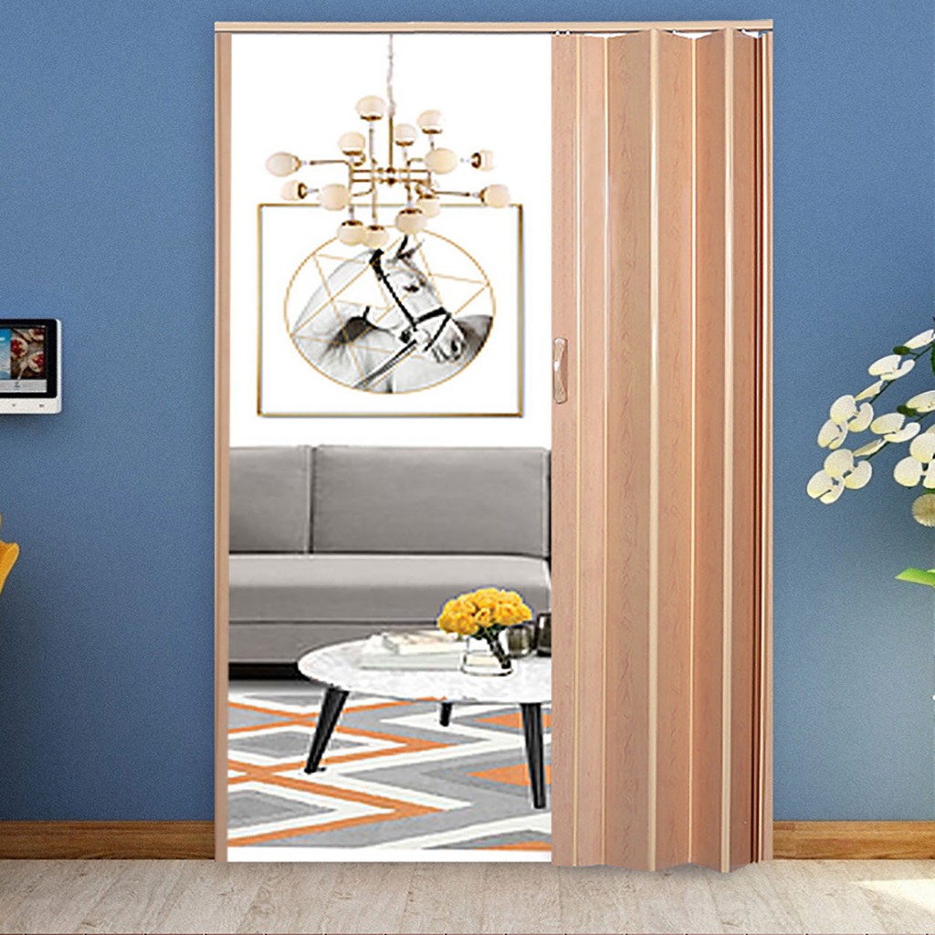 PVC folding door Sliding Door indoor household partition track door ...