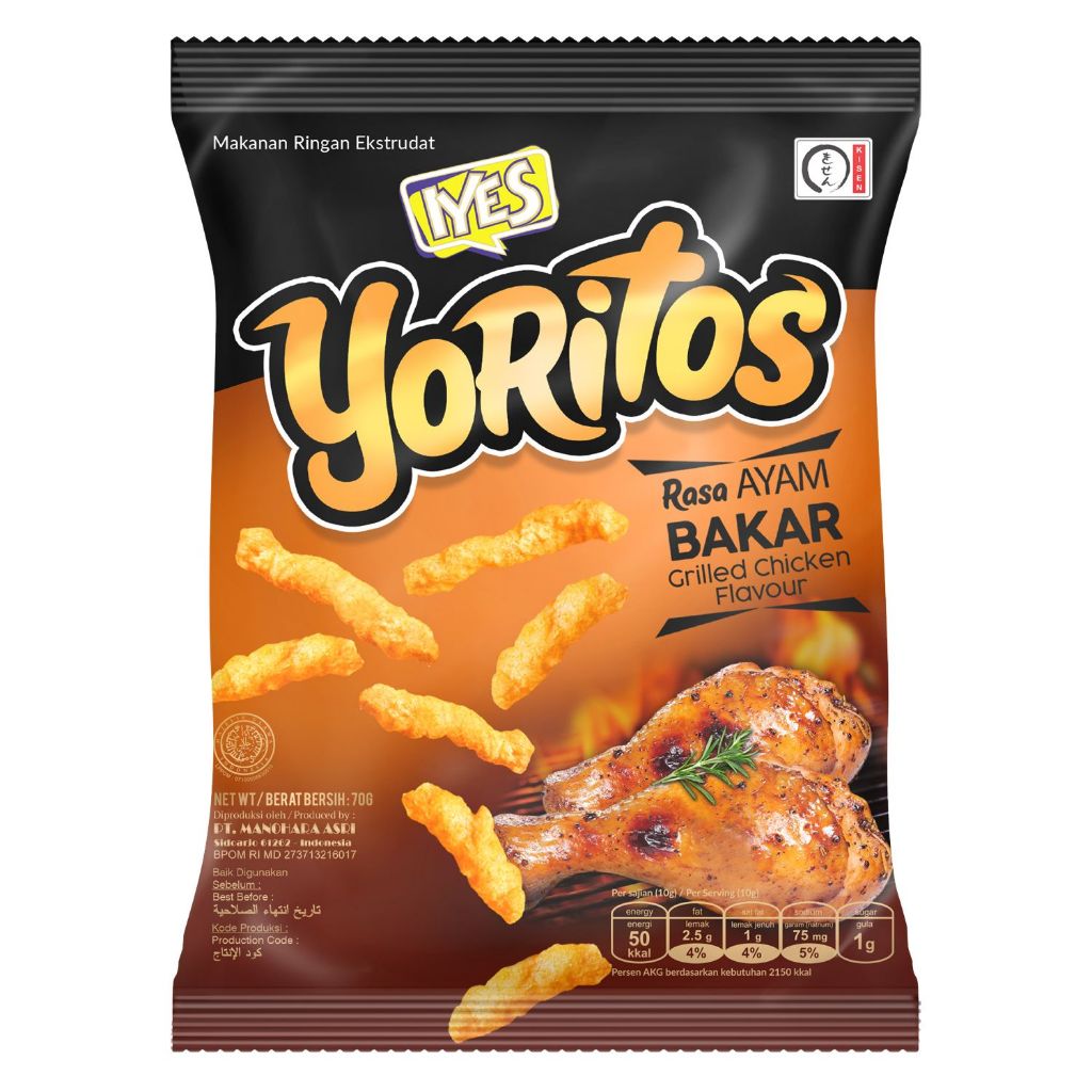 Iyes Yoritos Grilled Chicken Flavor 70g | Shopee Philippines