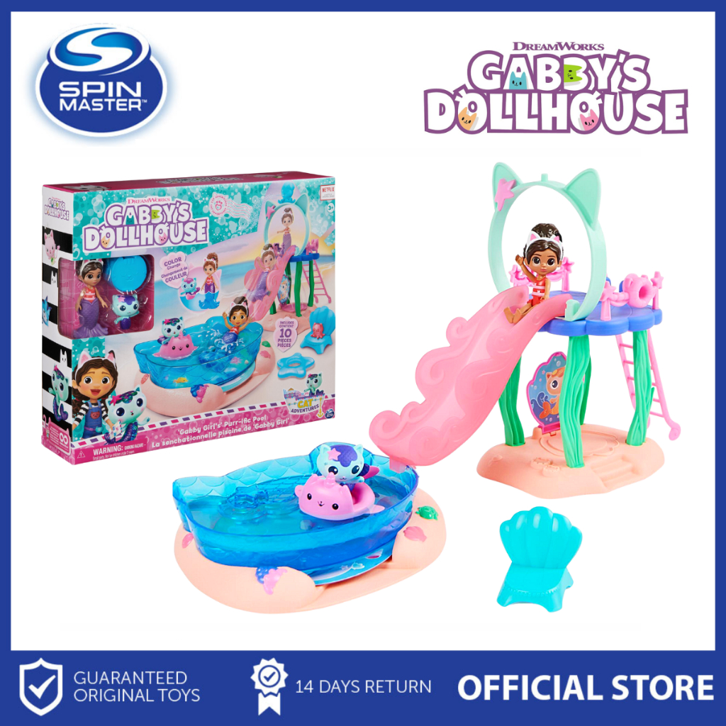 Gabby's Dollhouse Gabby Girl's Purr-Ific Pool Playset With Doll And ...