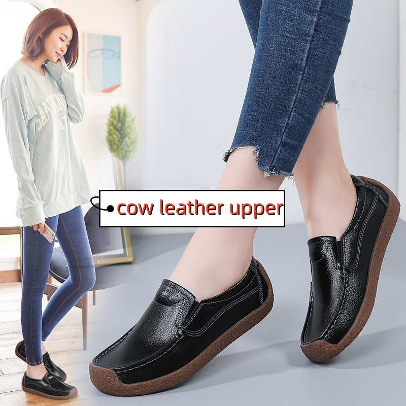 Slip On Shoes For Women Topsider Flat Lady Suede Leather Shoes Loafers ...