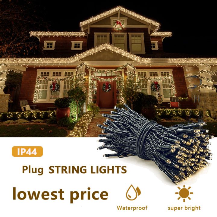CBLUE Solar Christmas Led String 12M 100LED Waterproof Fairy Light ...