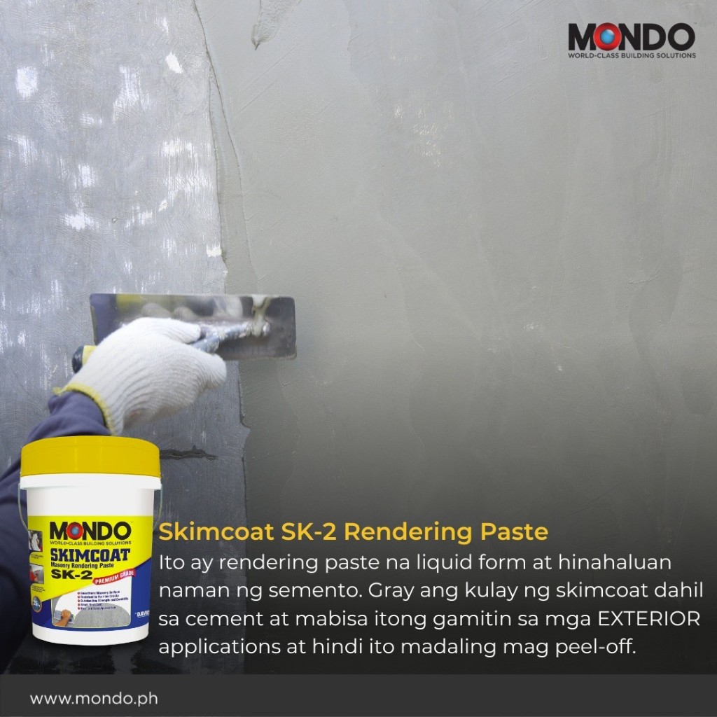 Mondo SK-3 Skimcoat, Ready to Use, 100% Acrylic, Use As Is No Mixing ...