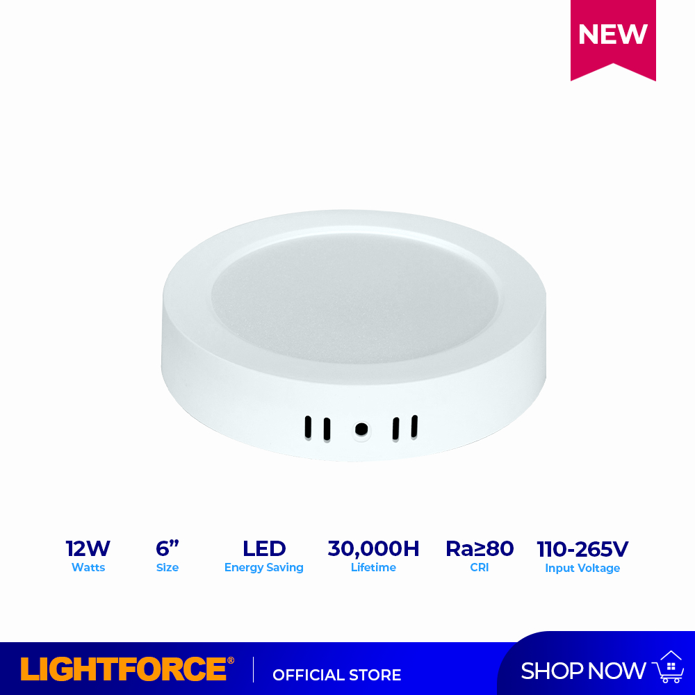 Lightforce Essential Surface Led Downlight DOB 12W 6" Round | Shopee Philippines