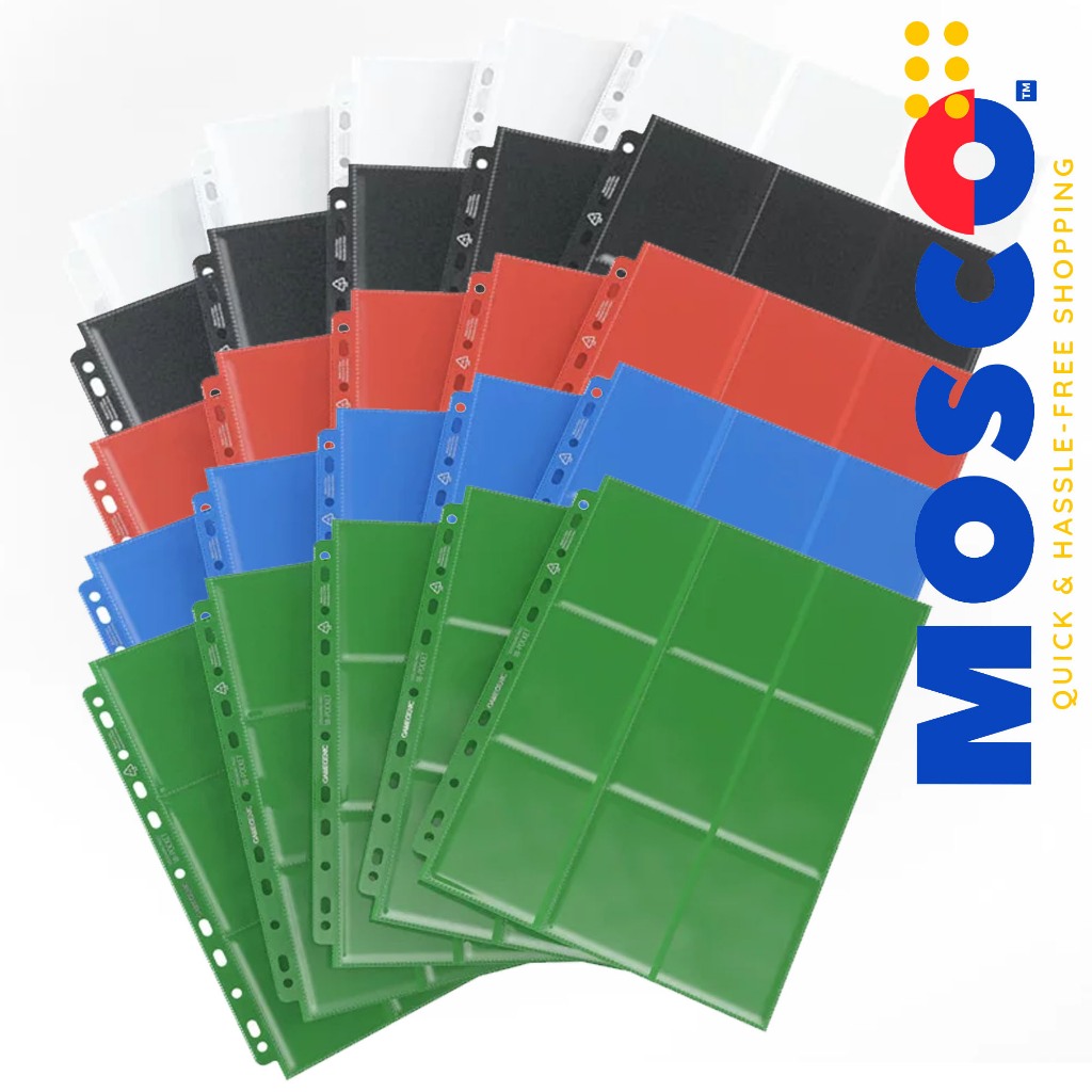 Colored Binder Pages | White Black Red Blue Green | Side Loading | For ...