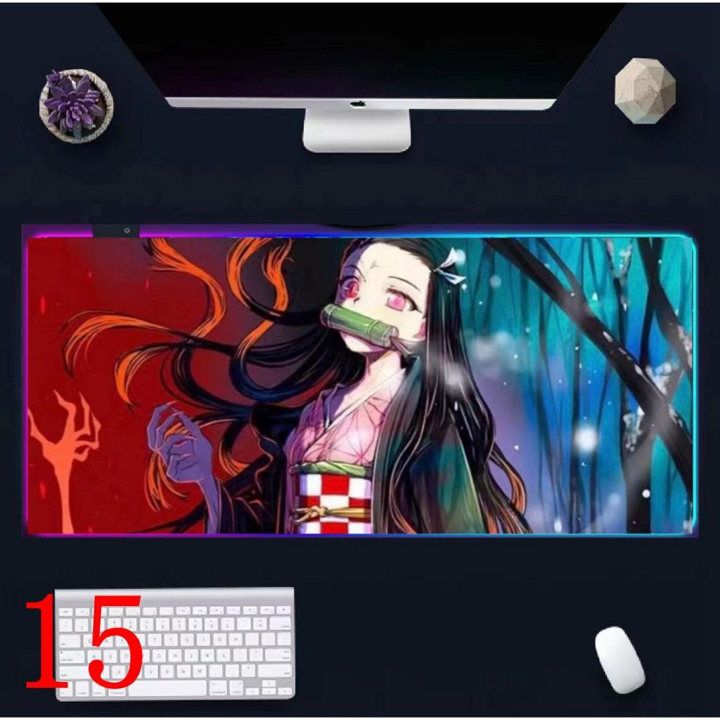 【XMT】RGB Colorful LED Lighting Gaming Mouse Pad Keypad Mat For PC ...