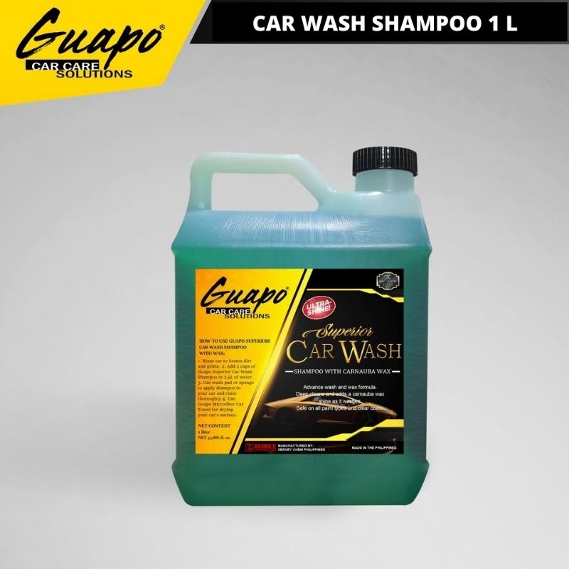 Guapo Superior Car Shampoo w/ Carnauba Wax Motor Wash Shampoo w/ Wax 1 ...
