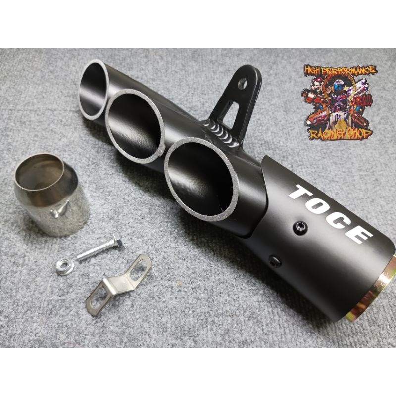 TOCE 3 HOLE MUFFLER RACING EXHAUST | 51mm Toce Open Muffler 3 wholes ...