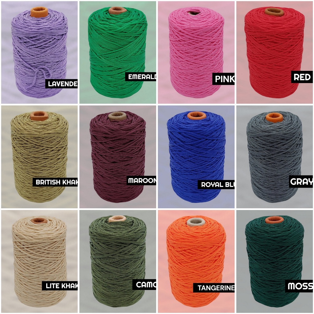 Yarns Art: 3MM SMALL CORDS/ POLYPROPYLENE NYLON (ROUND BRAIDED) ROPE ...
