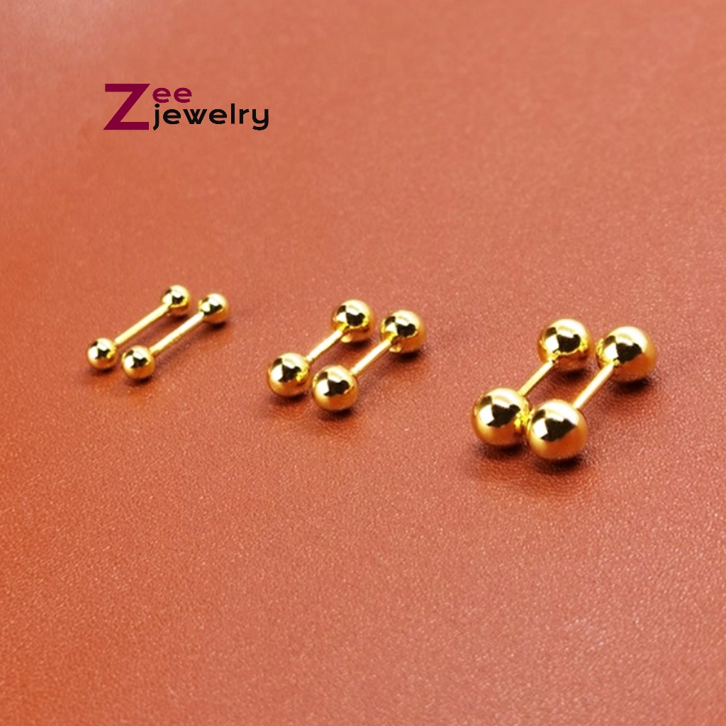 Zee Round Ball De roscas/ Screw lock Earring Hypoallergenic | Shopee ...