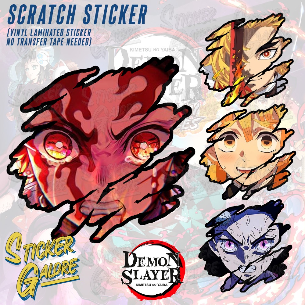 DEMON SLAYER SCRATCH STICKER (Waterproof and scratch proof) | Shopee ...