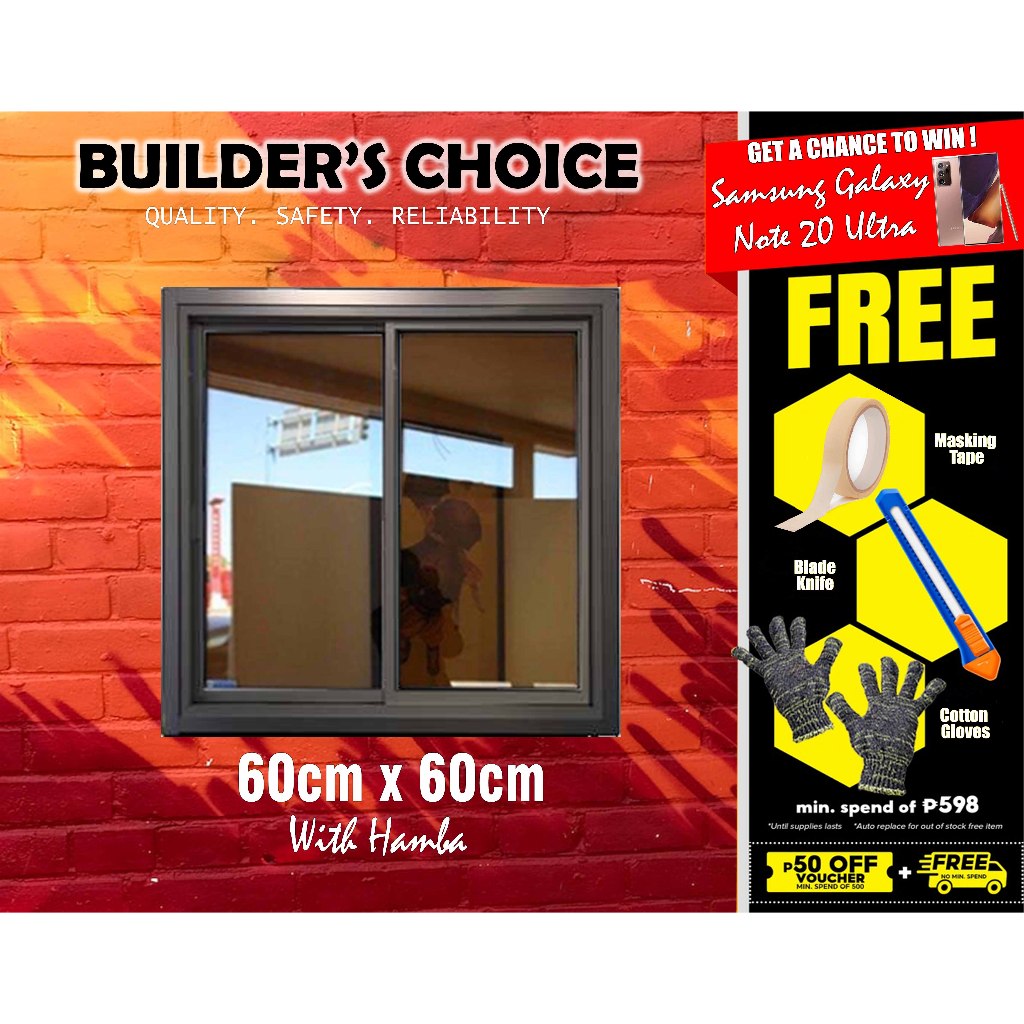 Aluminum Sliding Window 60cm x 60cm with HAMBA & FREE Screen. Best ...