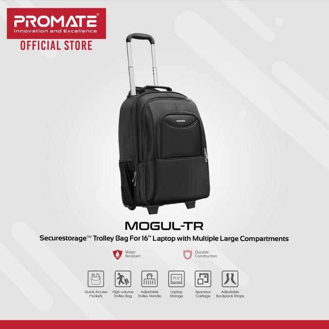 Promate Mogul-TR Secure Storage™ Trolley bag for 16” Laptop with ...