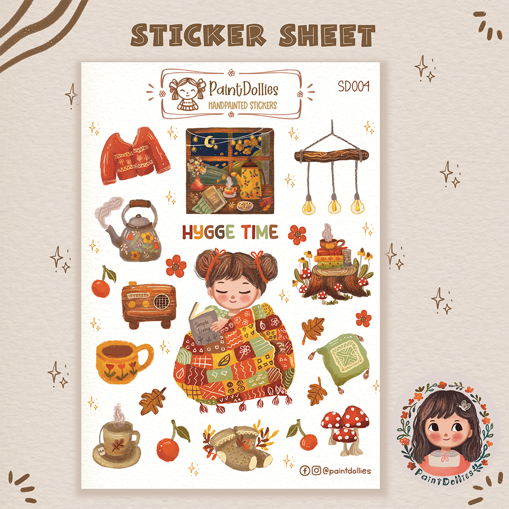 Cute aesthetic cozy stickers, hygge stickers SD004 | Shopee Philippines