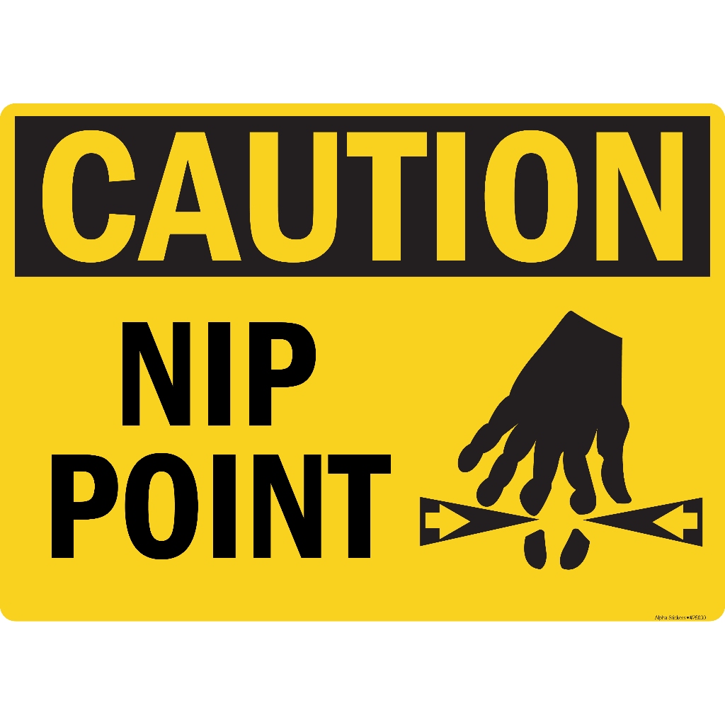 Pinch Point Signs Caution Nip Point Vinyl Sticker Only - Size (w*h ...