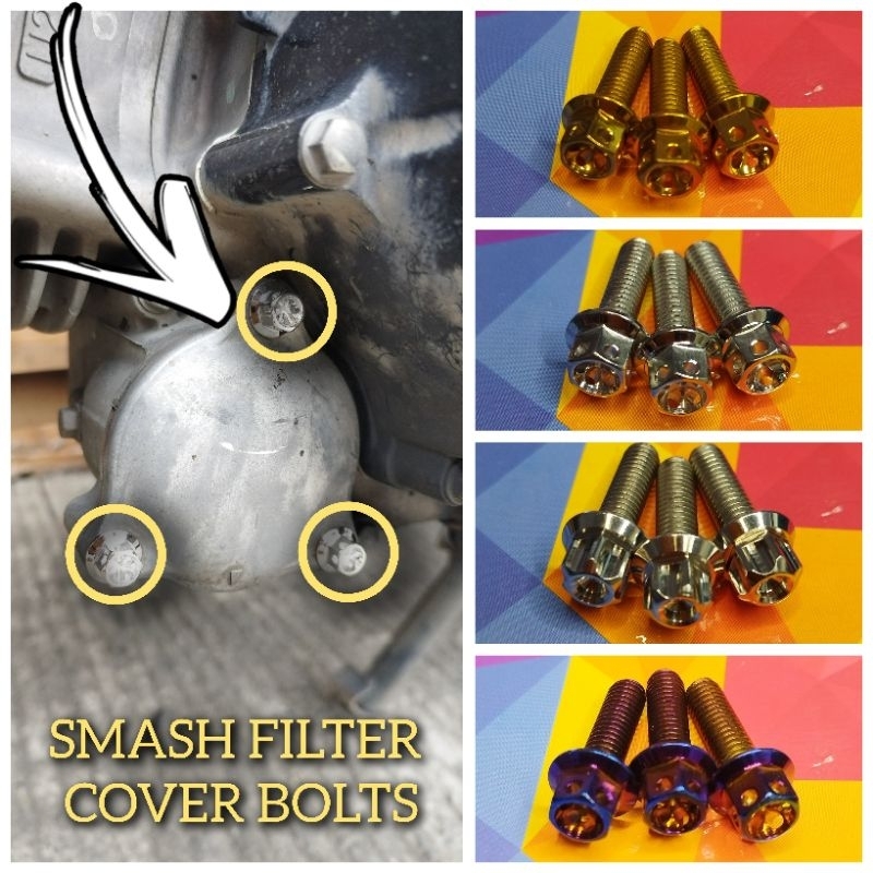 SMASH OIL FILTER COVER BOLT SET OF 3PCS | Shopee Philippines