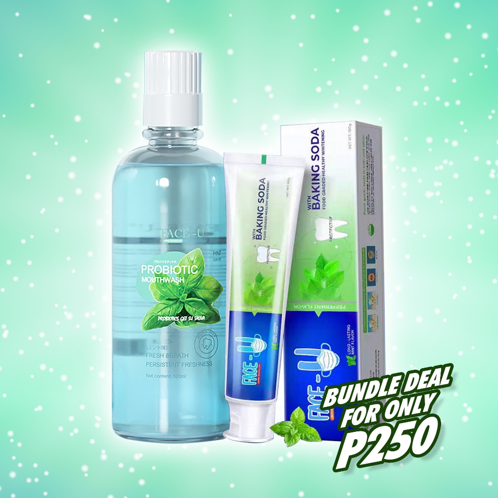 FACE-U Bundle Deals 1 Mouthwash and 1 FaceU Toothpaste w/ free 1 ...