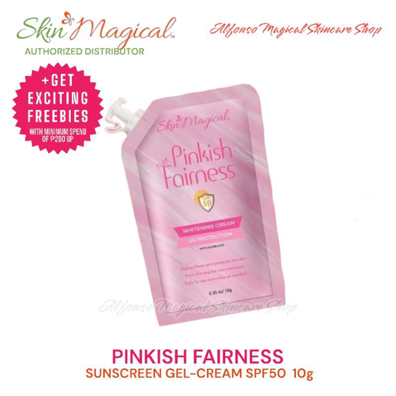 SKIN MAGICAL PINKISH FAIRNESS WHITENING FACIAL SUNBLOCK GEL-CREAM 10g ...
