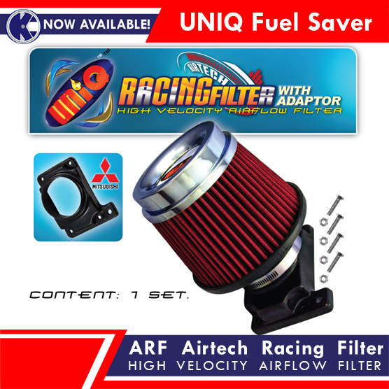 UNIQ Fuel Saver ARF Airtech Racing Filter With Adaptor (MITSUBISHI ...