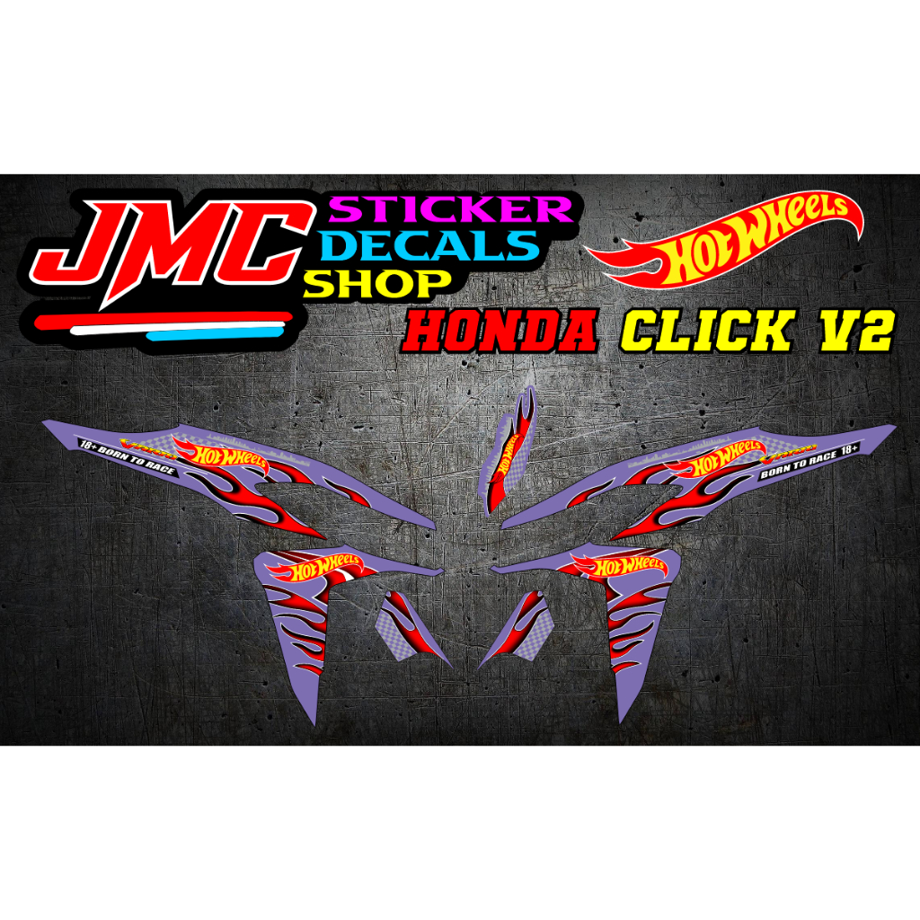 HONDA CLICK V2 HOT WHEELS DECALS CONCEPT PRINTED LAMINATED NON FADE ...