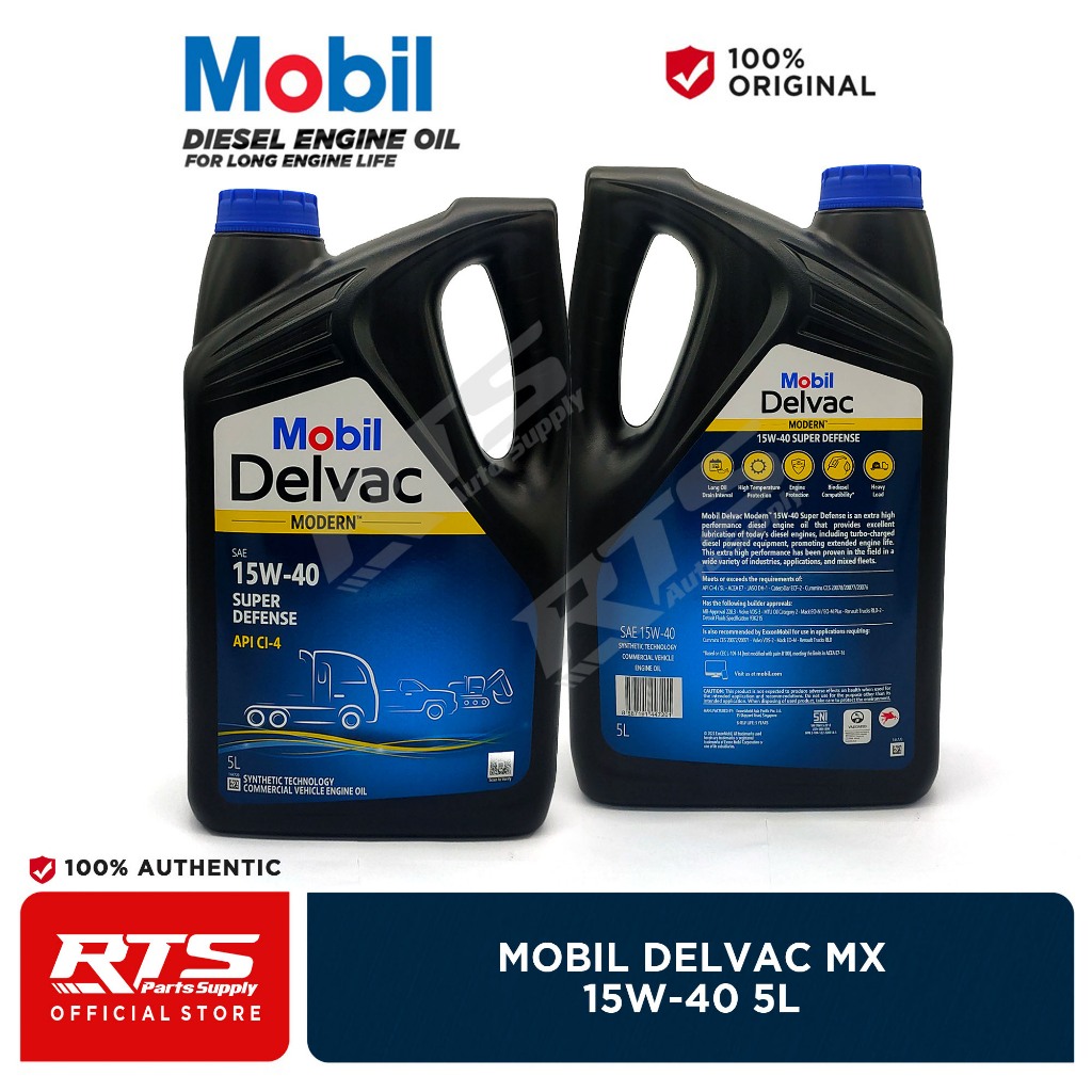 Mobil Delvac Modern 15w40 Diesel Engine Oil 1 Gallon / 5L | Shopee ...