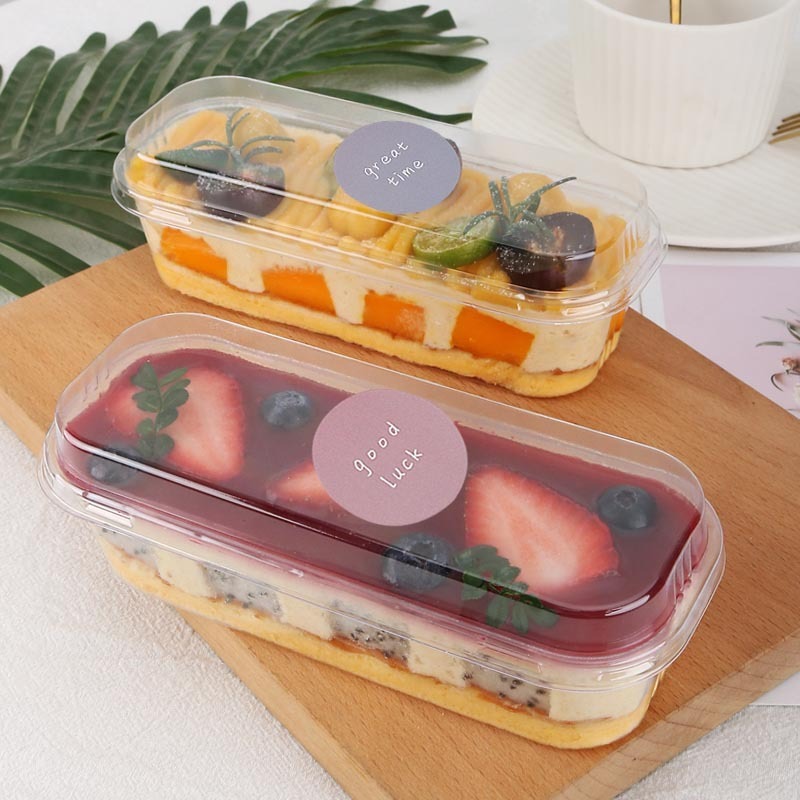 10pcs Long Rectangular Deli Mousse Container Dream Cake Crumb Cakes ...