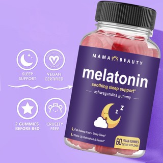 Mama Beauty Melatonin Gummies Ashwagandha Sleep Vitamins Improve ...