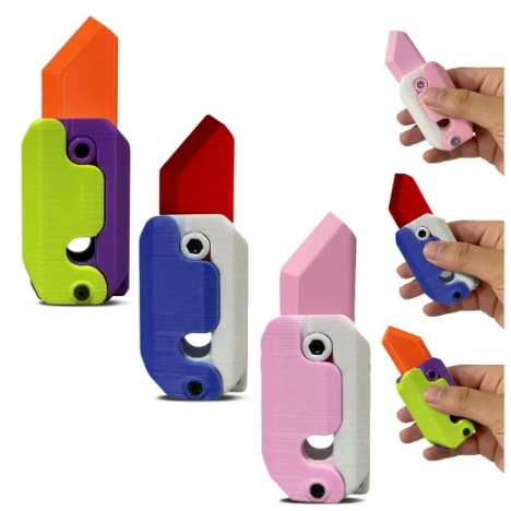 3D Gravity Radish Knife Decompression Pushing Card Small Toy 3D ...