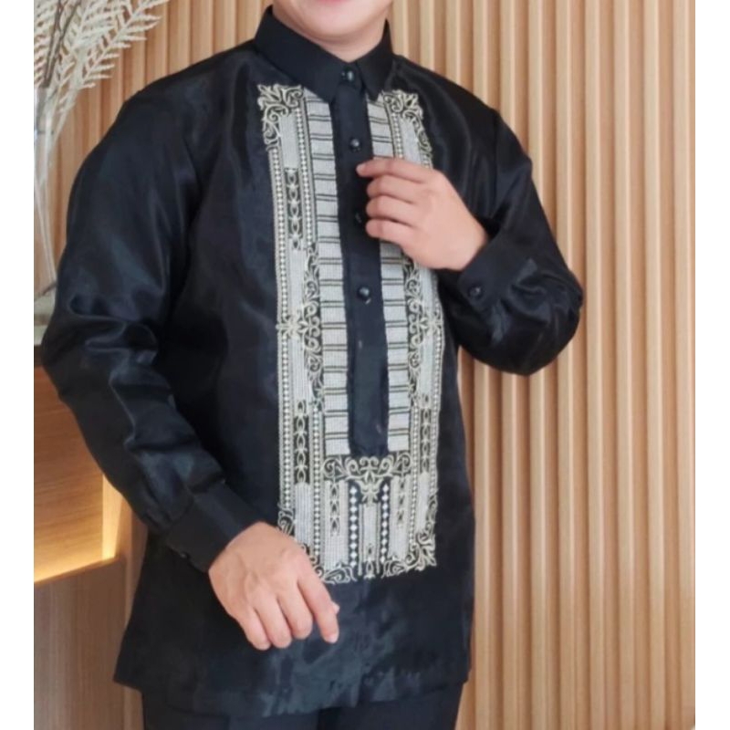 modern black barong from lumban | Shopee Philippines
