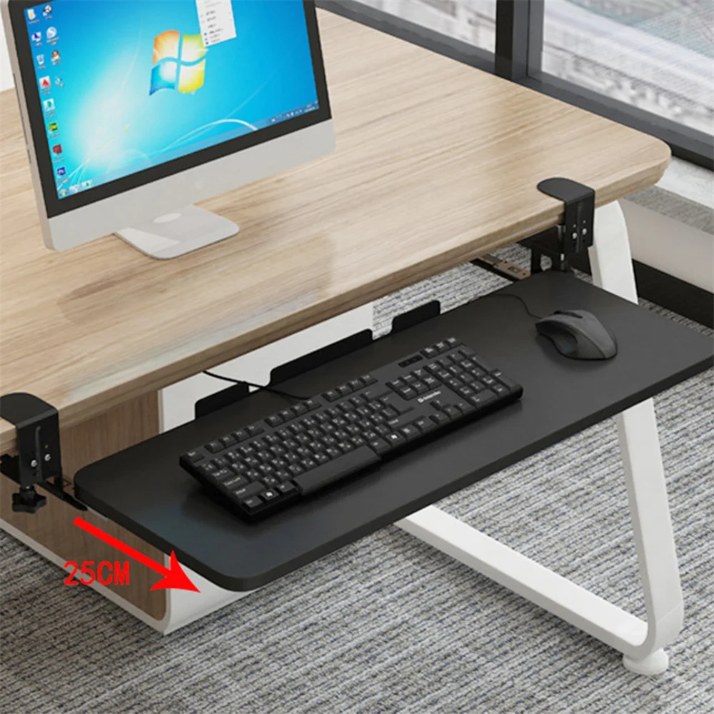 Universal slide keyboard holder under desktop tray office keyboard ...