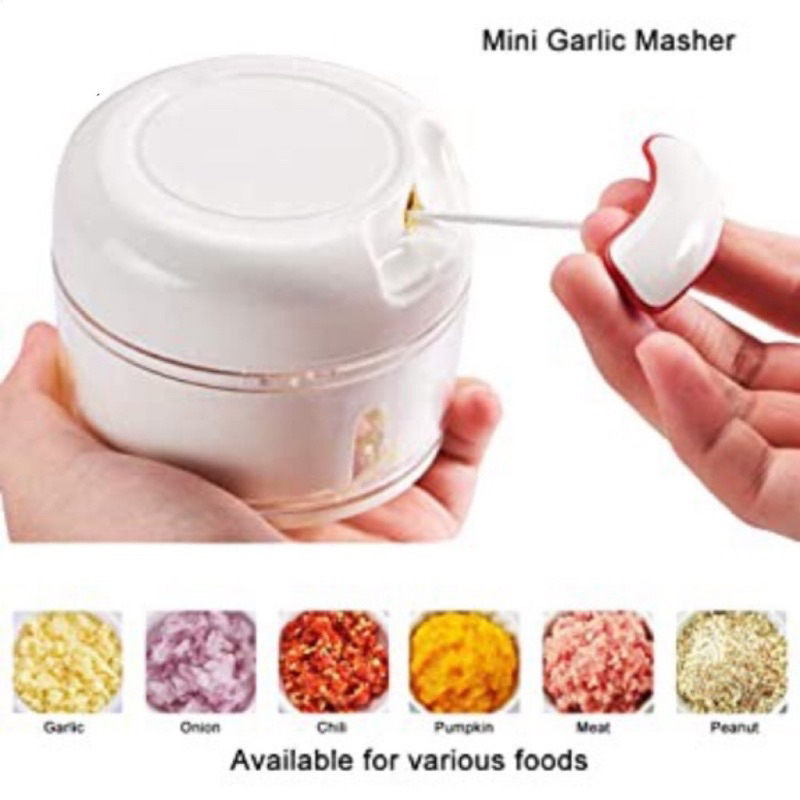Mini Food Chopper Hand Pull Garlic Grinder Onion Ginger Masher Shredder ...