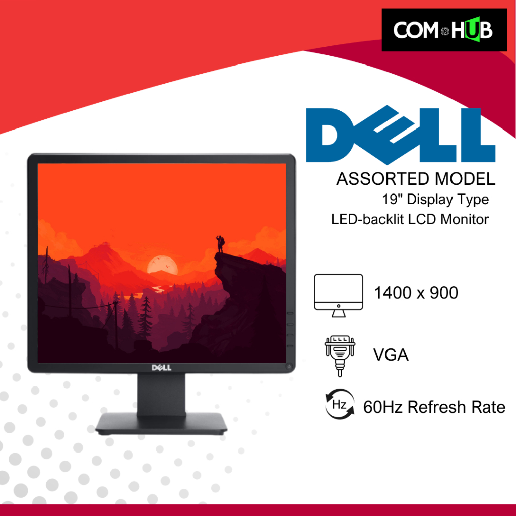 Com Hub PC | Dell 19-Inch LCD Square Monitor with Free Power Cable ...